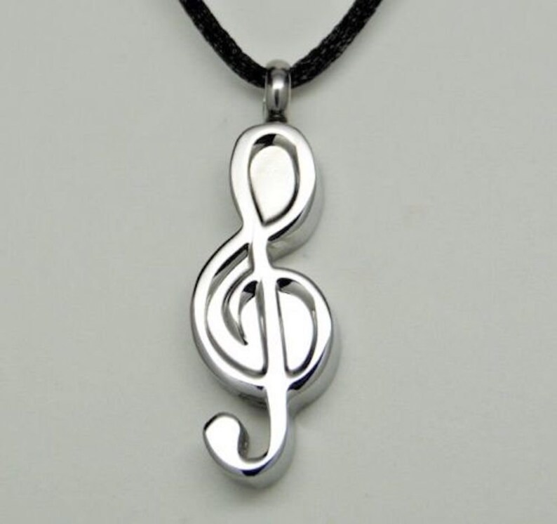 Treble-clef Cremation Urn Necklace || Ashes Keepsake || Tribute for a ...
