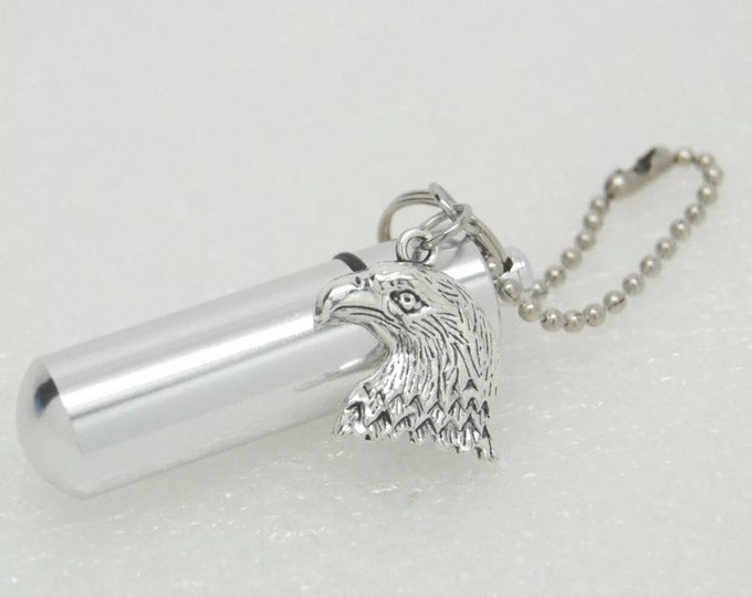 Cremation Keepsake || Urn Key Chain With Eagle Charm || Ashes Holder ...