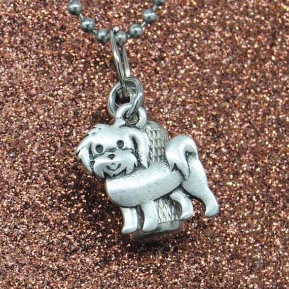 Maltese Cremation Urn Necklace Jewelry for Dog Ashes | Etsy