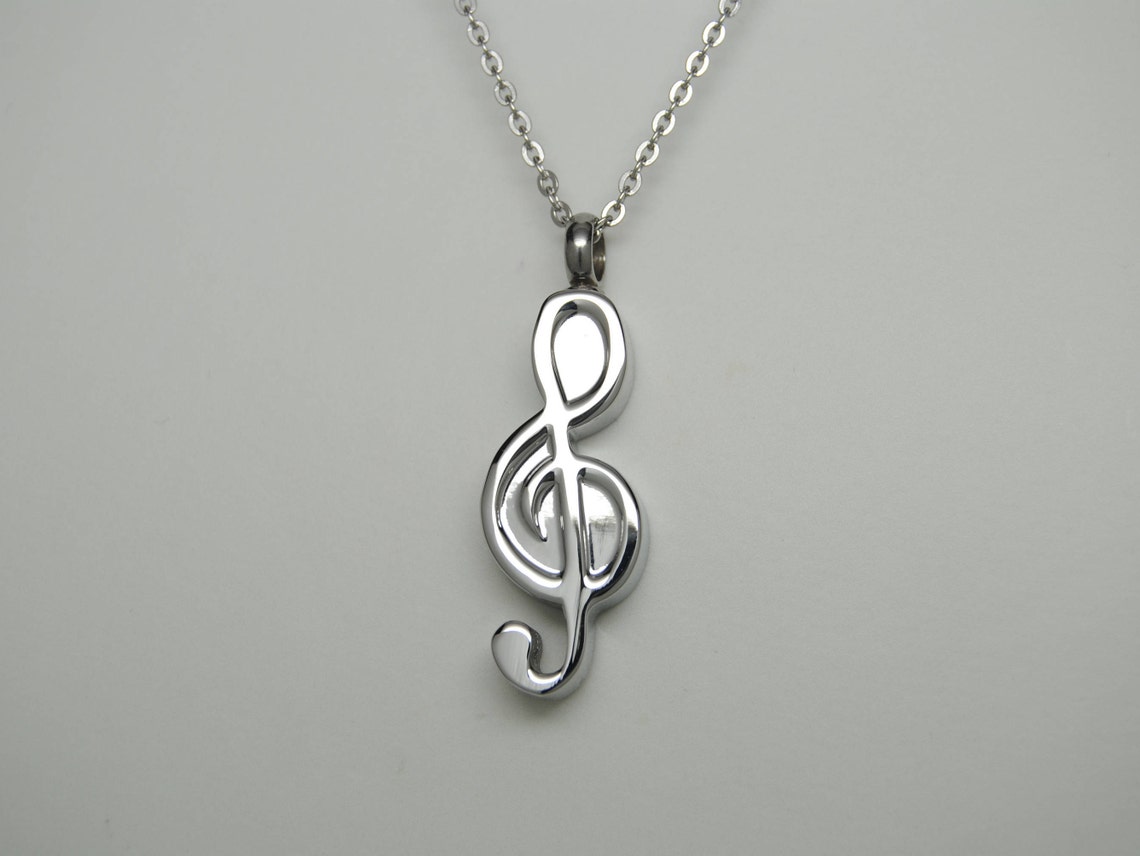 Treble-clef Cremation Urn Necklace || Ashes Keepsake || Tribute for a ...