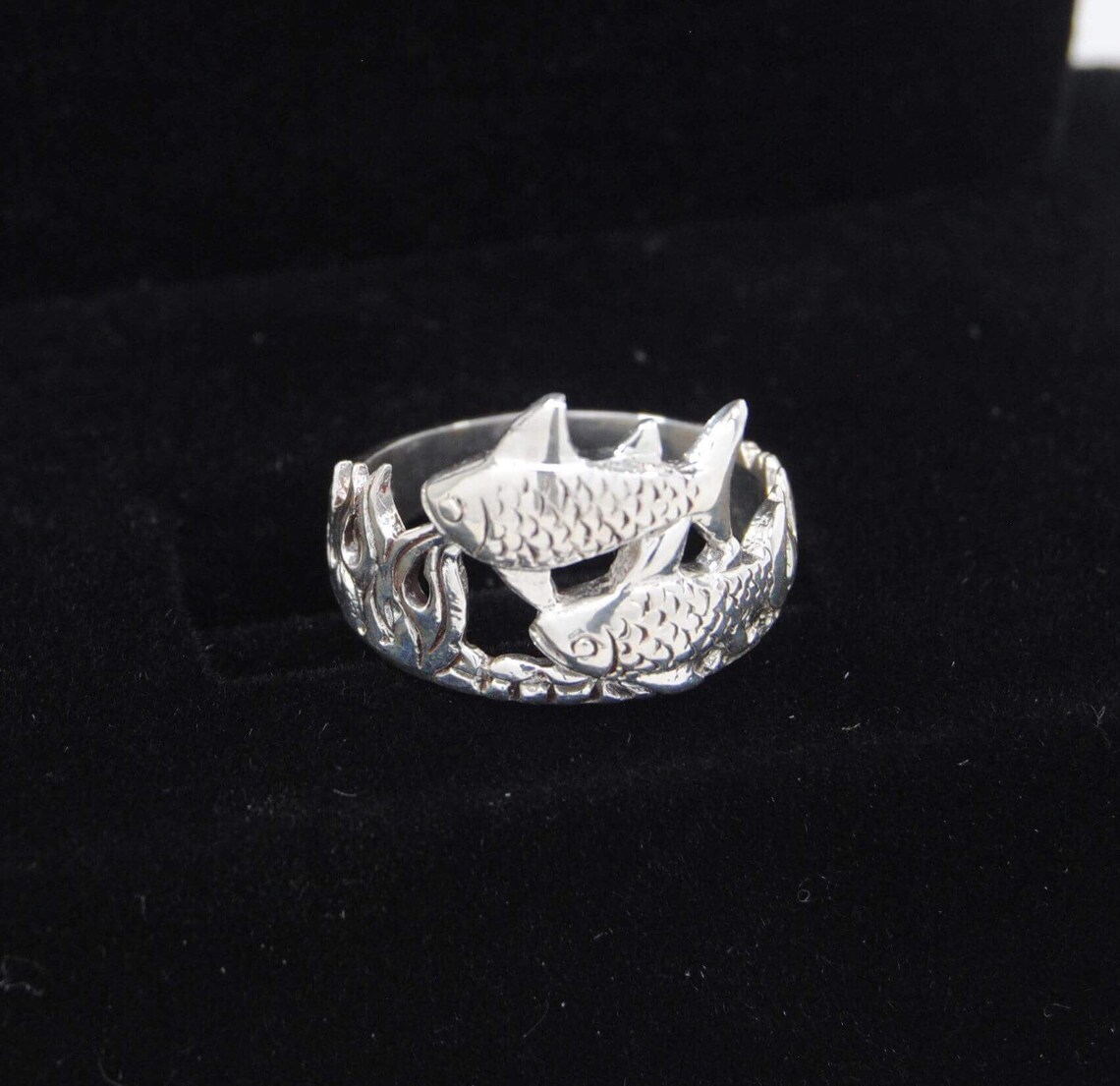 Fish Ring in 925 Sterling Silver Adjustable Ring Gift | Etsy