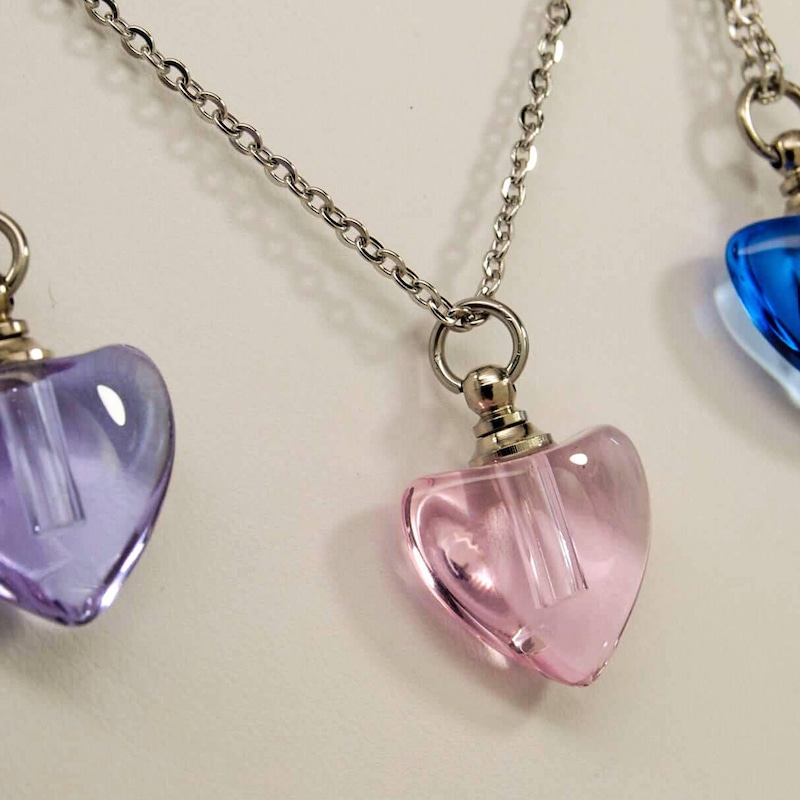 Heart Glass Ash Necklace - Etsy