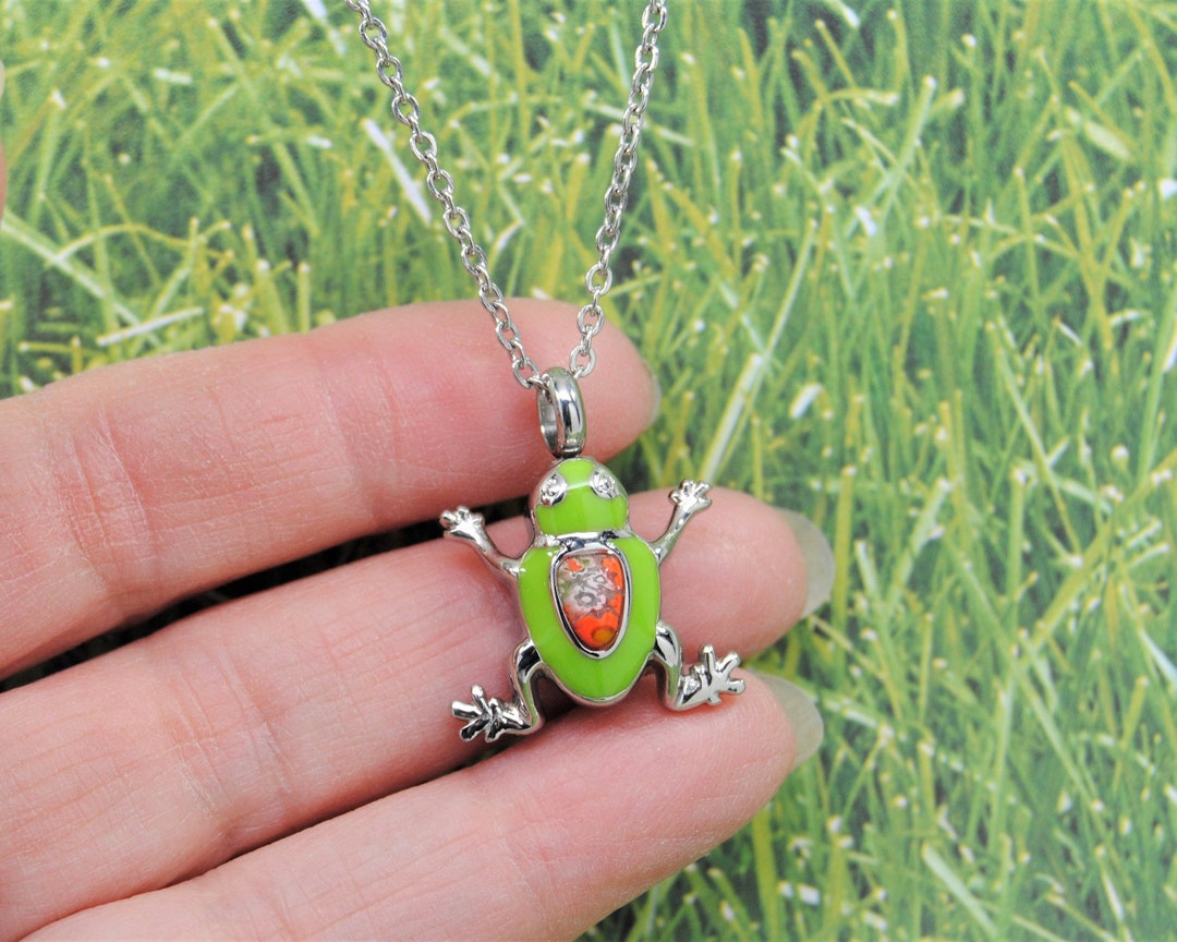 Frog Ashes Keepsake With Murano Glass, Wildlife Cremation Jewelry Pet ...