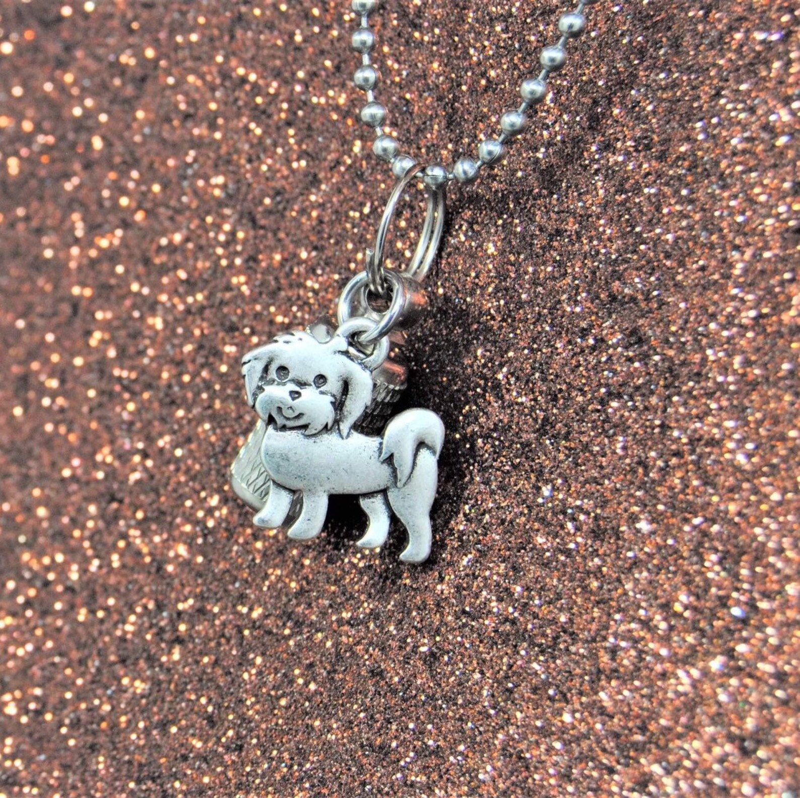 Maltese Cremation Urn Necklace || Jewelry for Dog Ashes || Discreet Pet ...