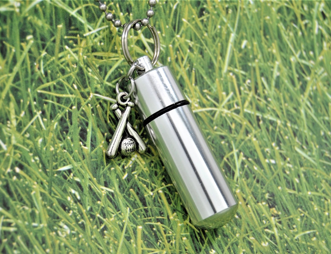 Baseball Cremation Urn Necklace || Baseball Fan Ashes Keepsake ...