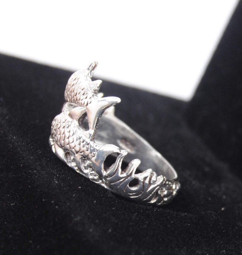 Fish Ring in 925 Sterling Silver Adjustable Ring Gift | Etsy