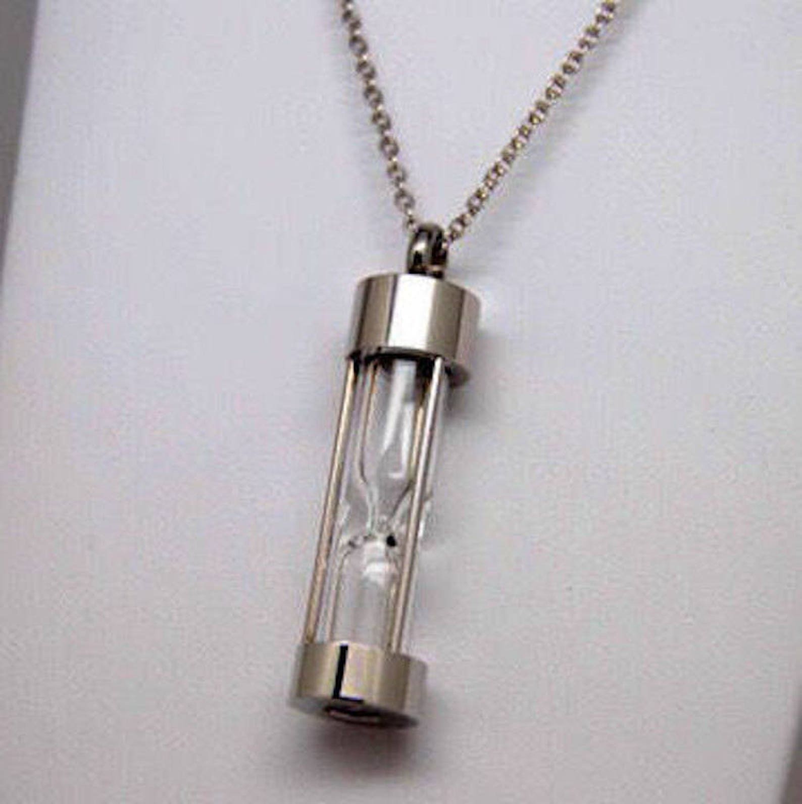 Hourglass Cremation Urn Necklace in Stainless Steel Ashes - Etsy