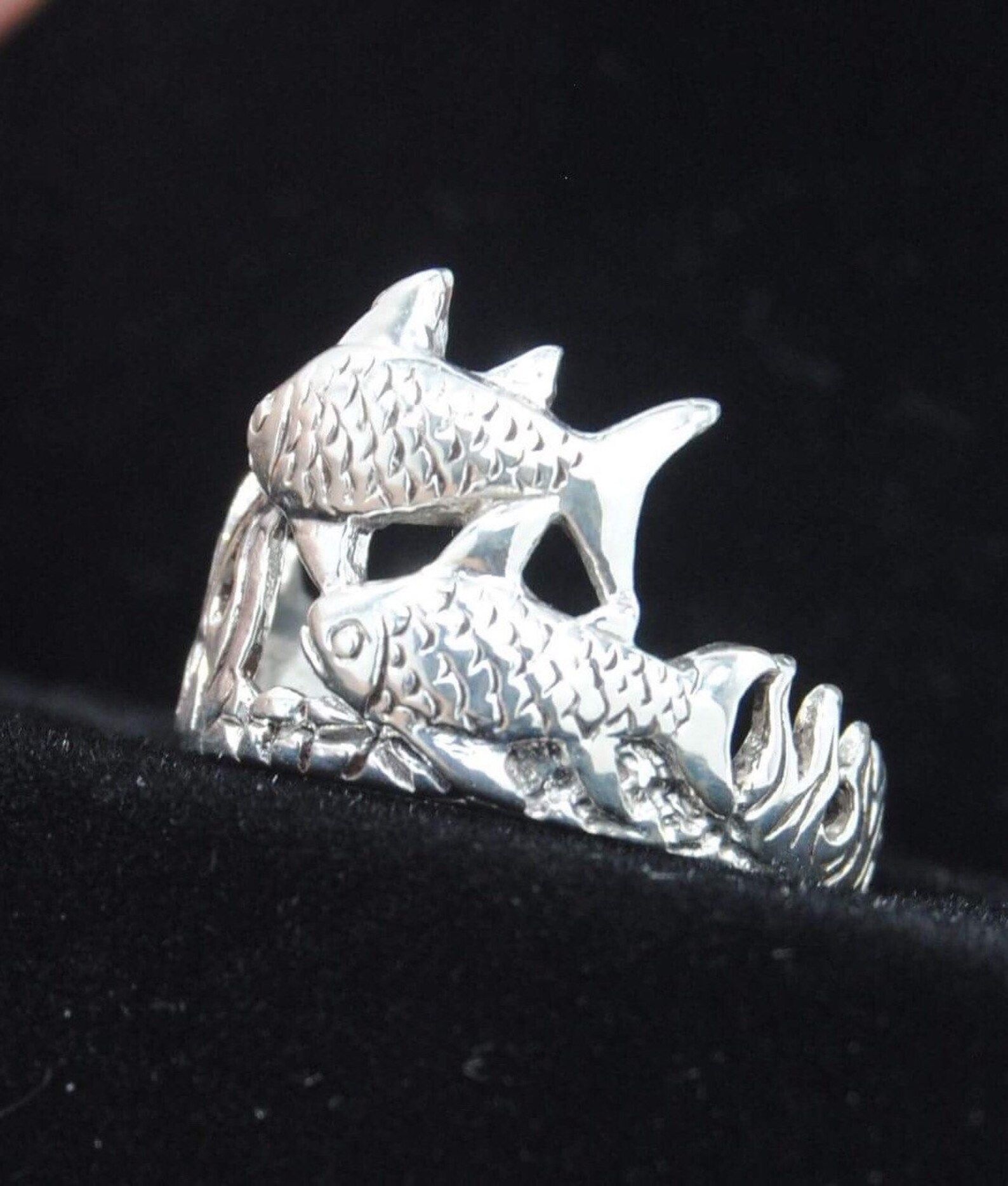 Fish Ring in 925 Sterling Silver Adjustable Ring Gift | Etsy