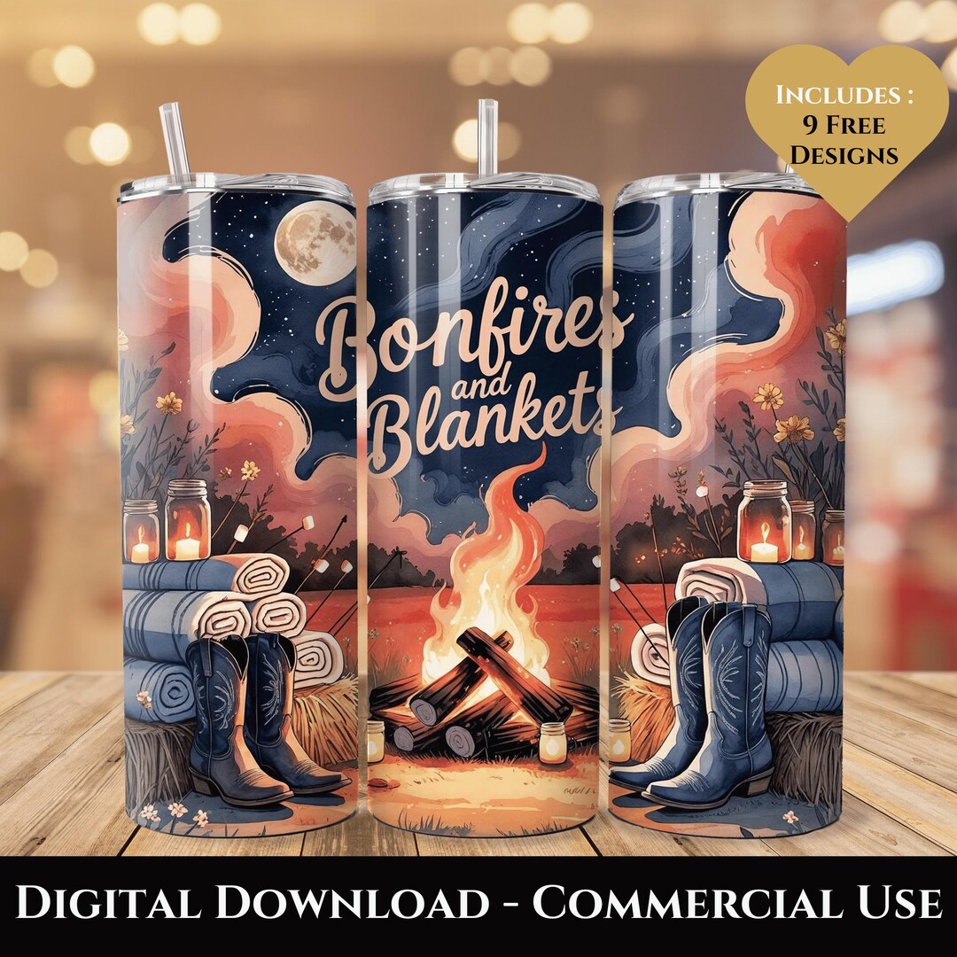 Southern Country Bonfire PNG, Western Boots Blankets Wildflowers, Fall ...