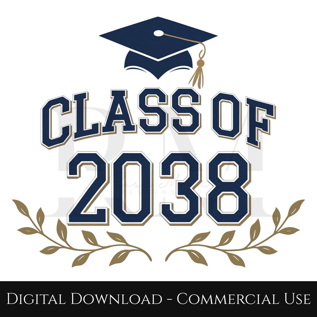 Class of 2038 PNG: Kindergarten Graduation Sublimation Design (digital ...