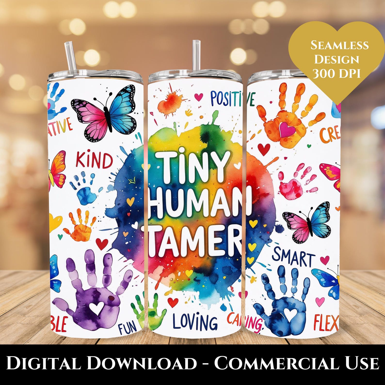Tiny Human Tamer Tumbler Wrap PNG, Preschool Teacher Tumbler Wraps ...