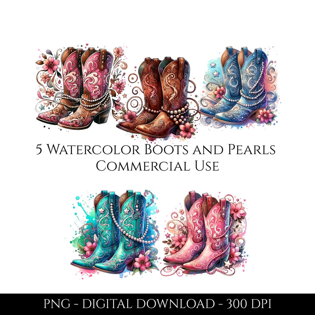 Boots and Pearls PNG, Pearl Bow Cowgirl Boots Png, Summer Vibes ...