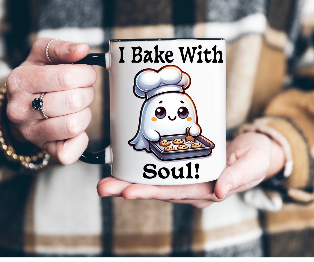 Super Cute Halloween Baker Ghost 11 Oz Ceramic Mug i Bake With Soul - Etsy