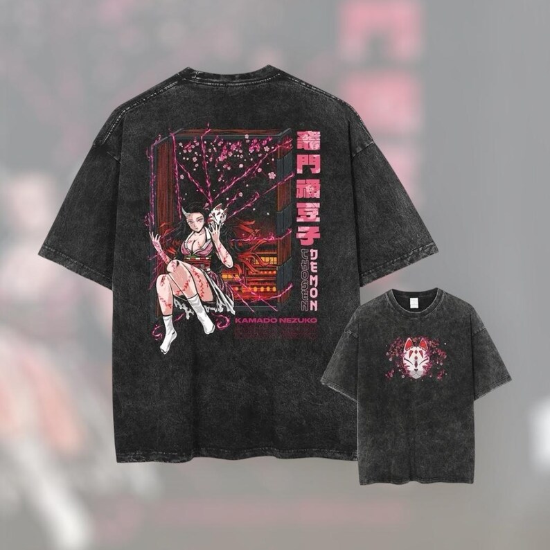 Harajuku Demon Slayer Graphic T Shirt Vintage Anime Oversized Shirt ...