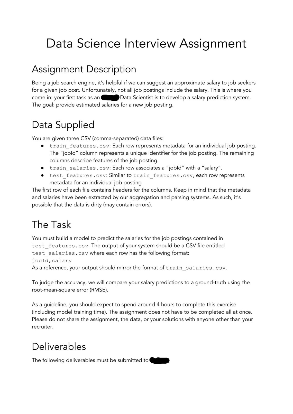 Data Science Job Interview Template Auto Machine Learning Template Tech ...