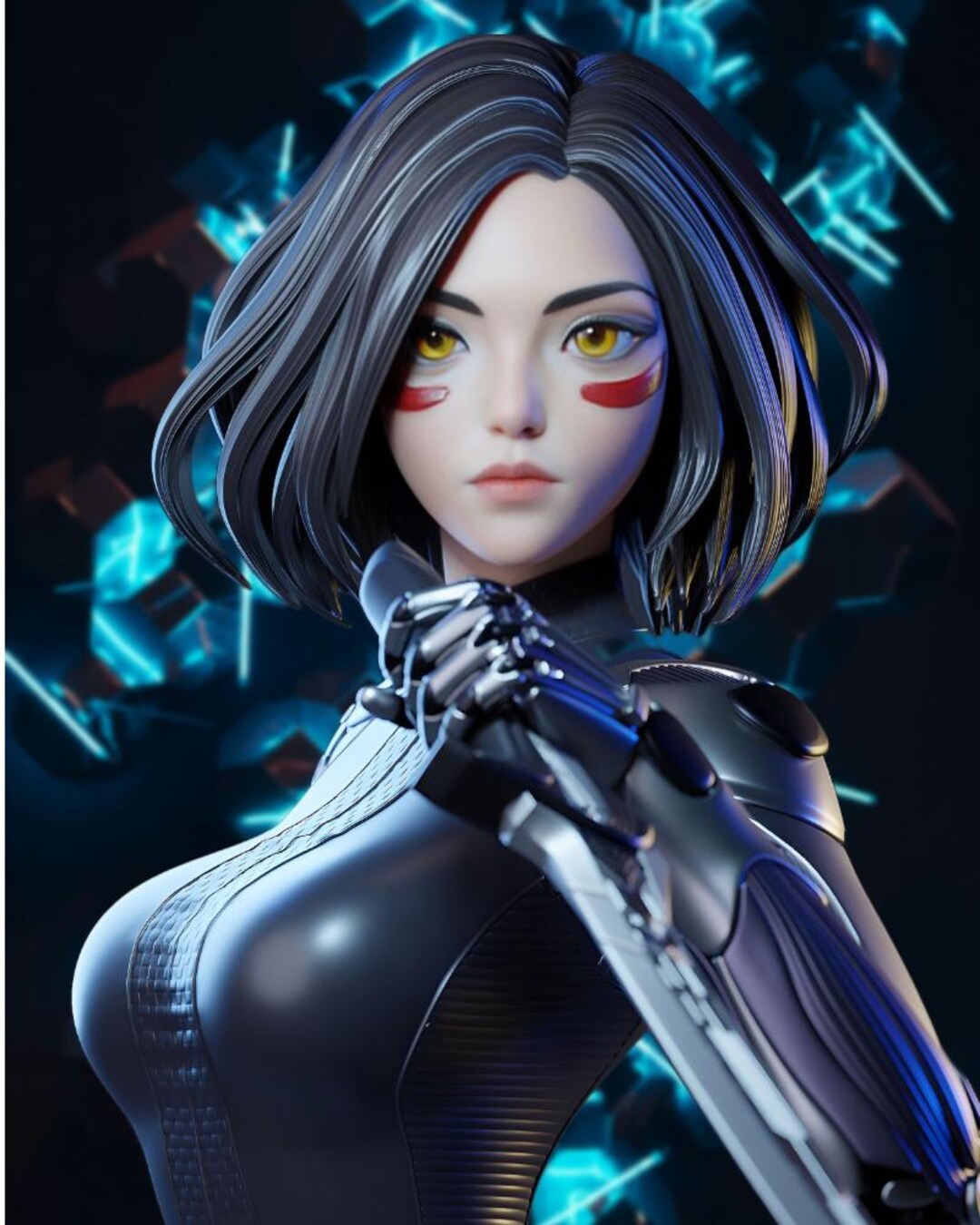 Alita Battle Angel Statue - Hand-painted Collectible - Etsy