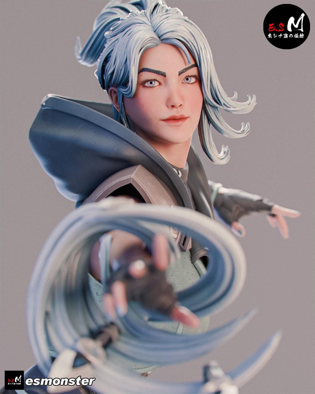 Jett Fan Art Statue Hand-painted Valorant Collectible - Etsy