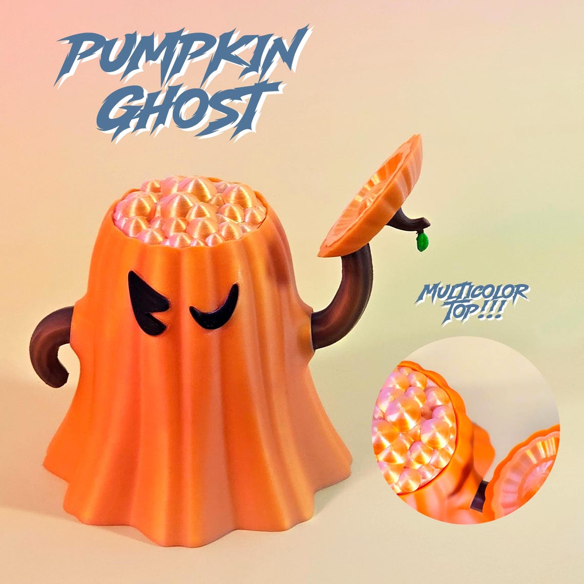 Cute Spooky Ghost Design 3D Printed Desk Display Halloween Decoration ...