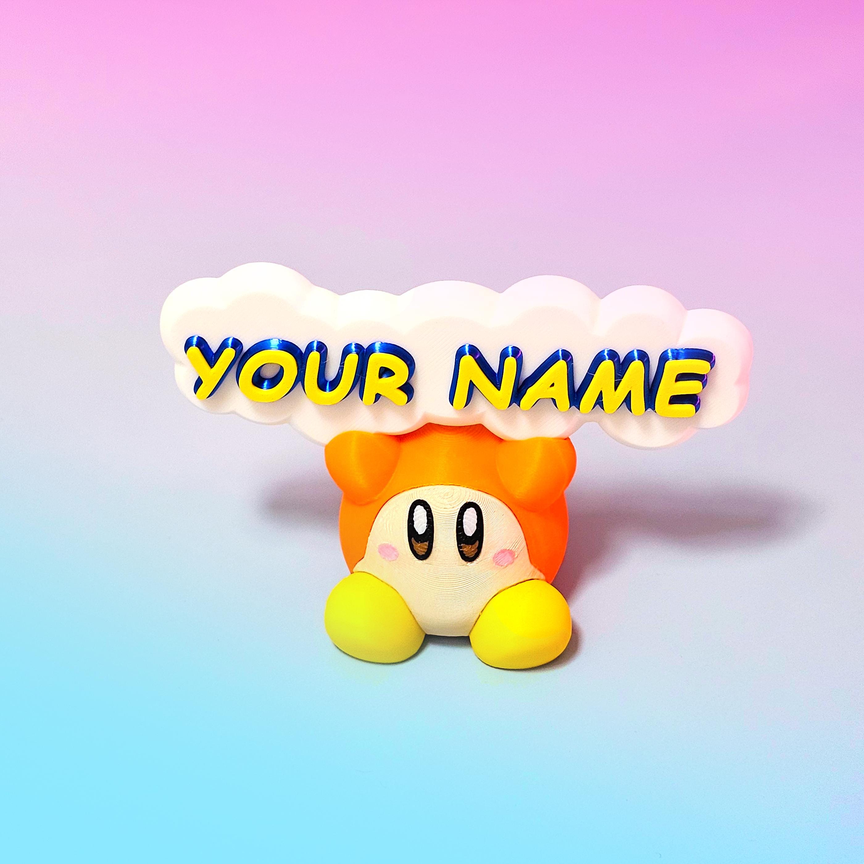 Personalize Kirby and Waddle Dee Name Plate Home Decor for Work Cute ...