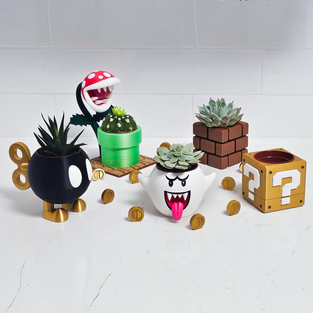 Super Mario Planter Home Decor Gift for Birthday Present for Kids ...