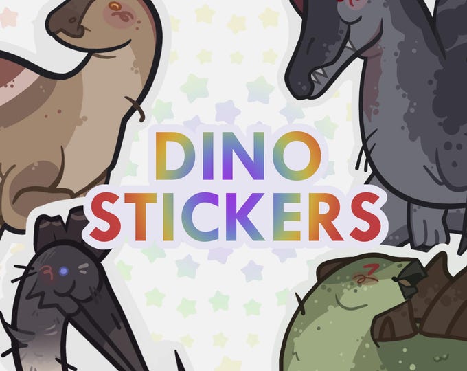 Cute Dino Stickers! Spinosaurus, Parasaurolophus, Stegosaurus ...