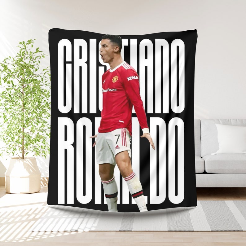 Ronaldo Football Blanket Boys Gift Idea Soccer Player Bedding Birthday ...