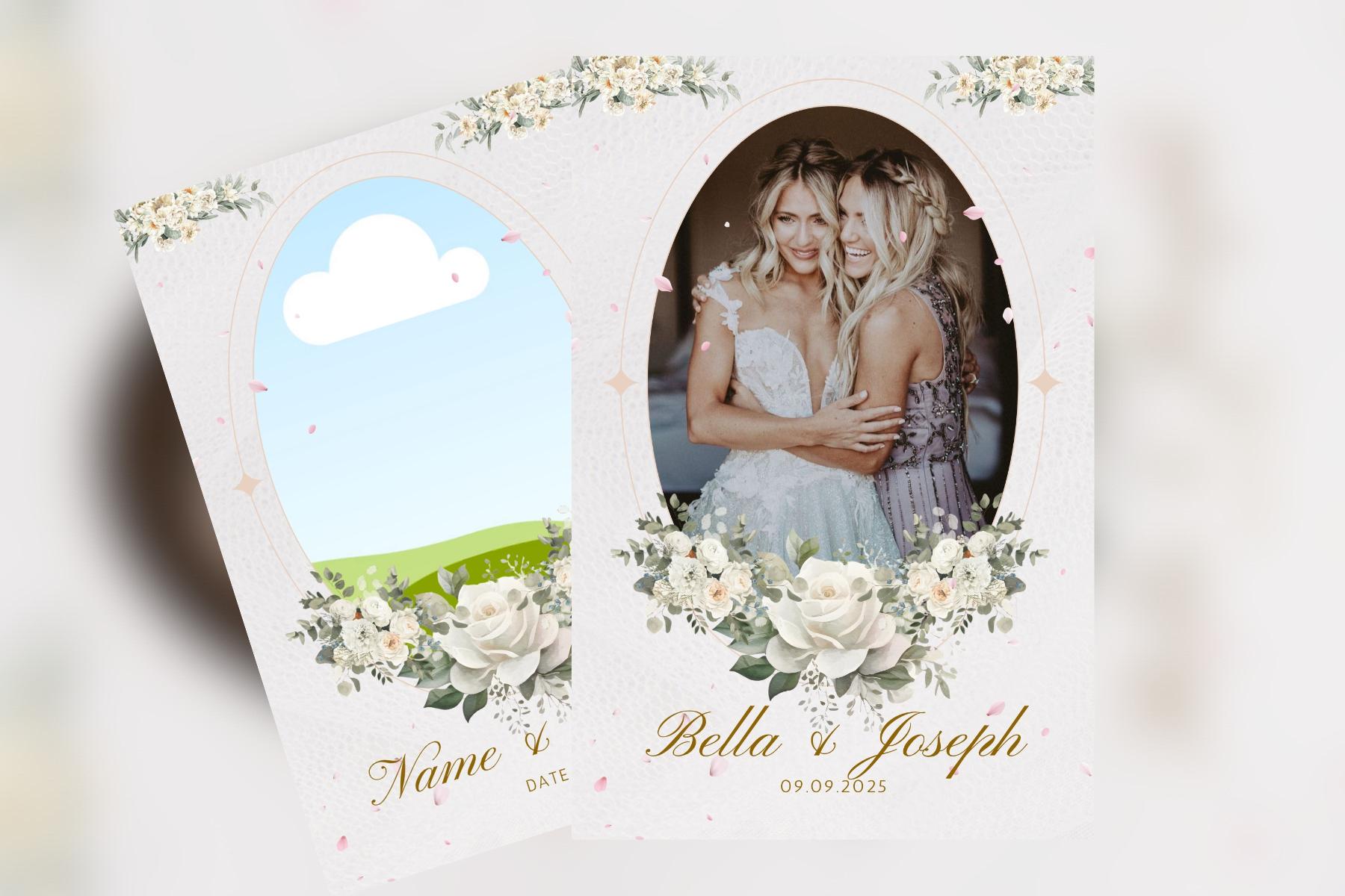 Custom Wedding Photo Booth Strip Template With 360 Floral Photo Booth ...