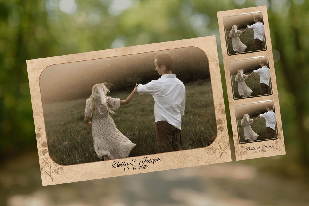 Custom Rustic Wedding Photo Booth Template PNG 360 Floral Photo Booth ...