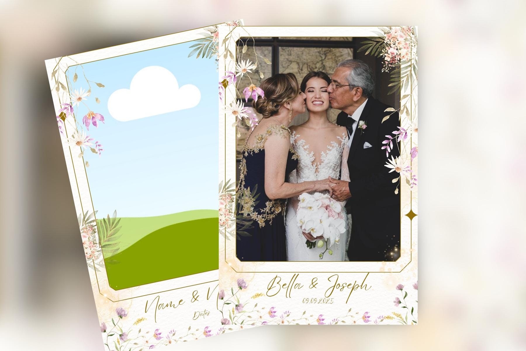 Custom Wedding Photo Booth Strip Template With 360 Floral Photo Booth ...