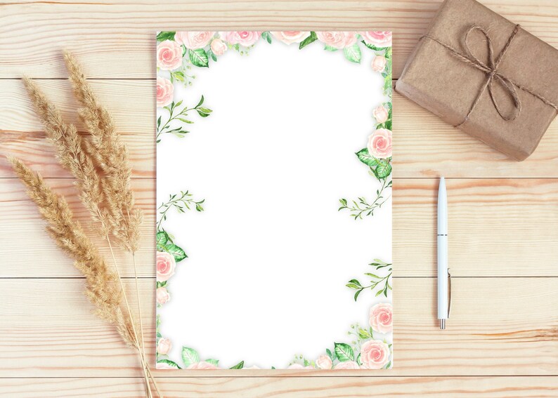 Letter Frames Canva, Letter Frames Floral, Us Size Letter, Customizable ...