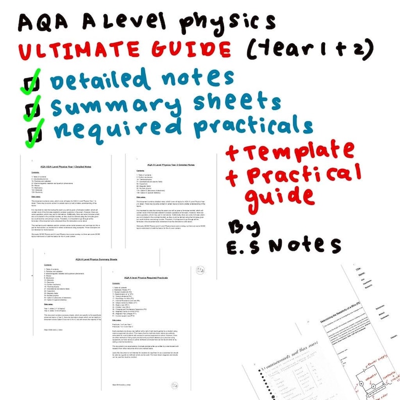 AQA A Level Physics Ultimate Guide (year 1+2) - Etsy