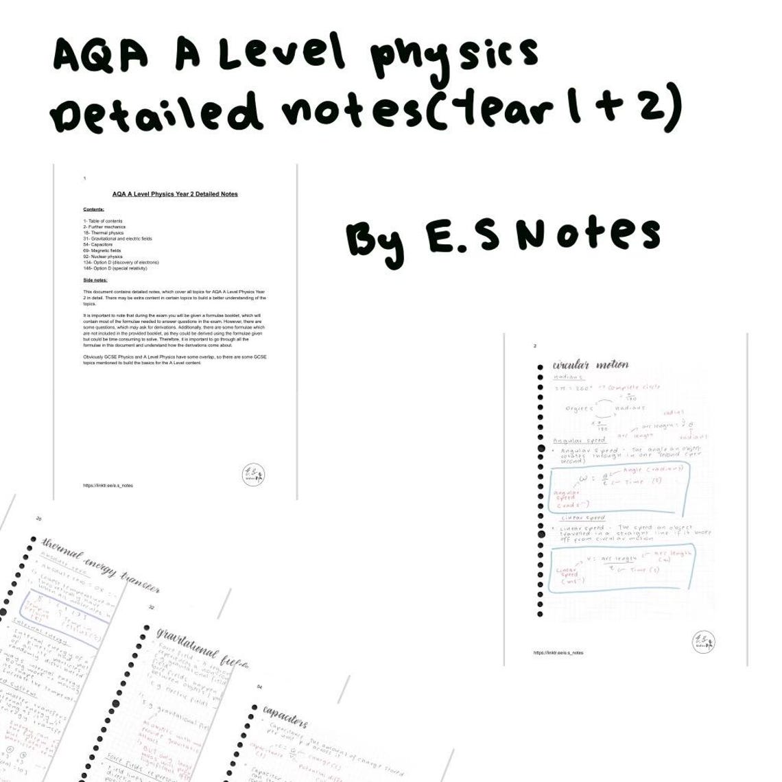 AQA A Level Physics Detailed Notes (year 1+2) - Etsy
