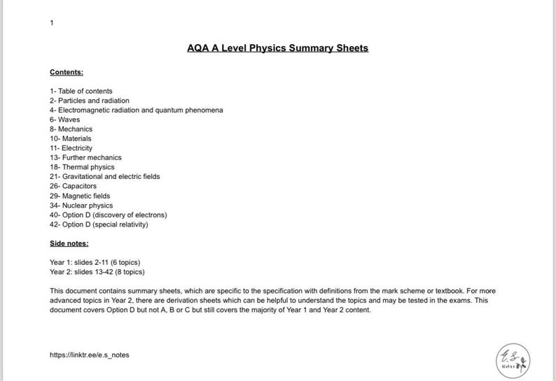 AQA A Level Physics Ultimate Guide (year 1+2) - Etsy