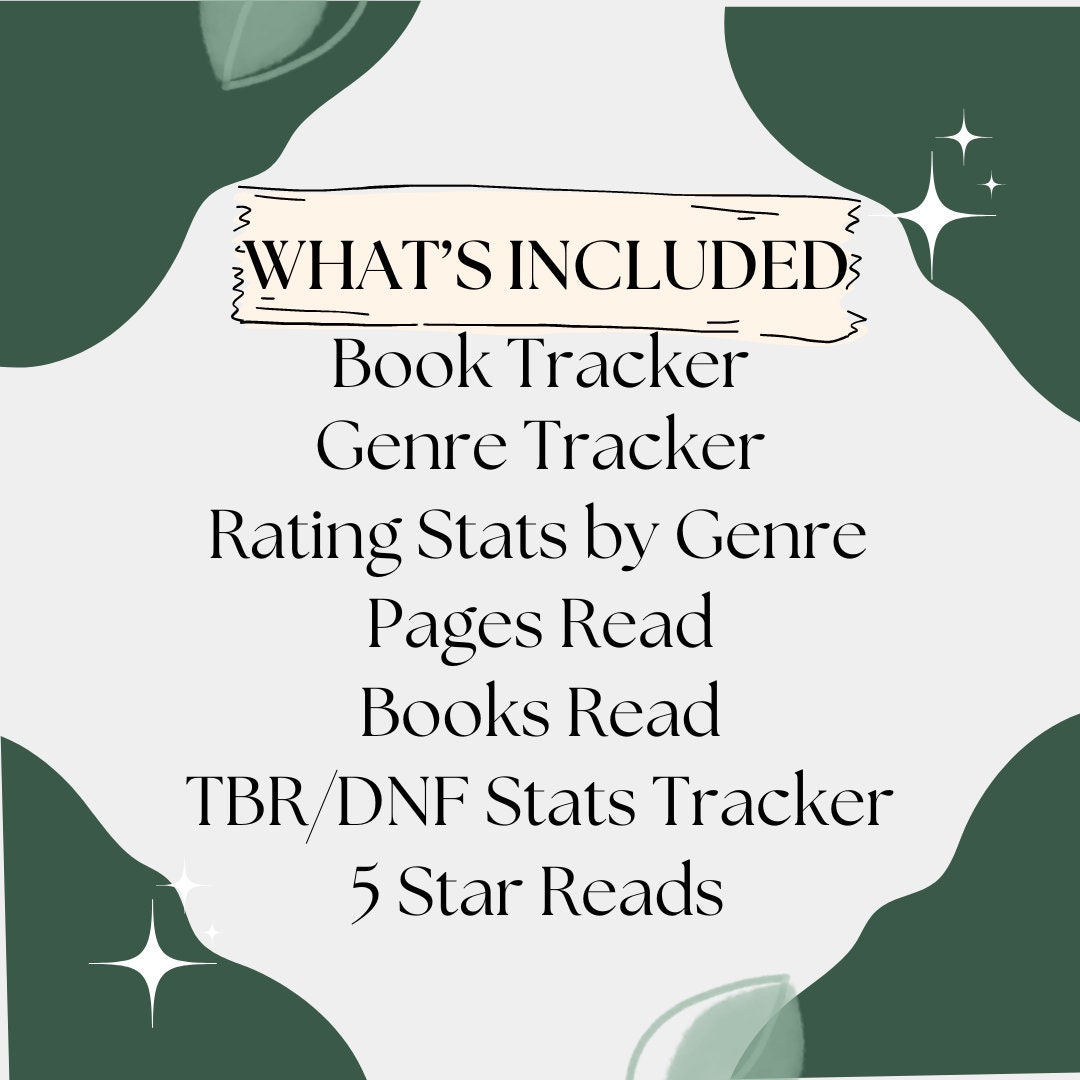 Green Simple Digital Book Library Tracker - Excel or Google Sheets - Etsy