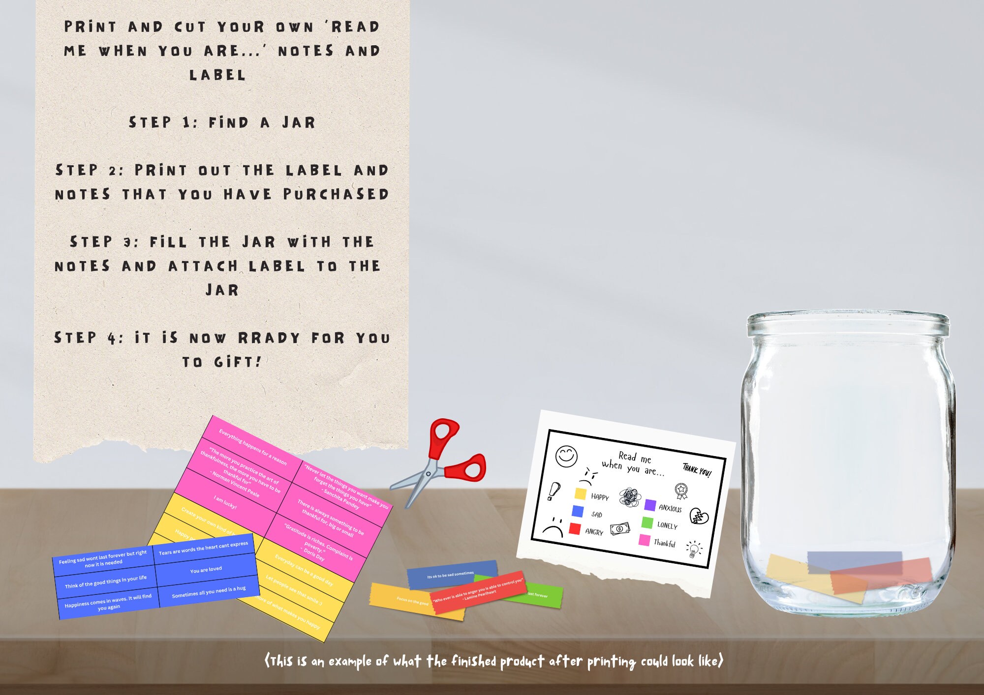 Read Me When You Are... Jar Printable Notes and Label. 48 Notes 8 for ...