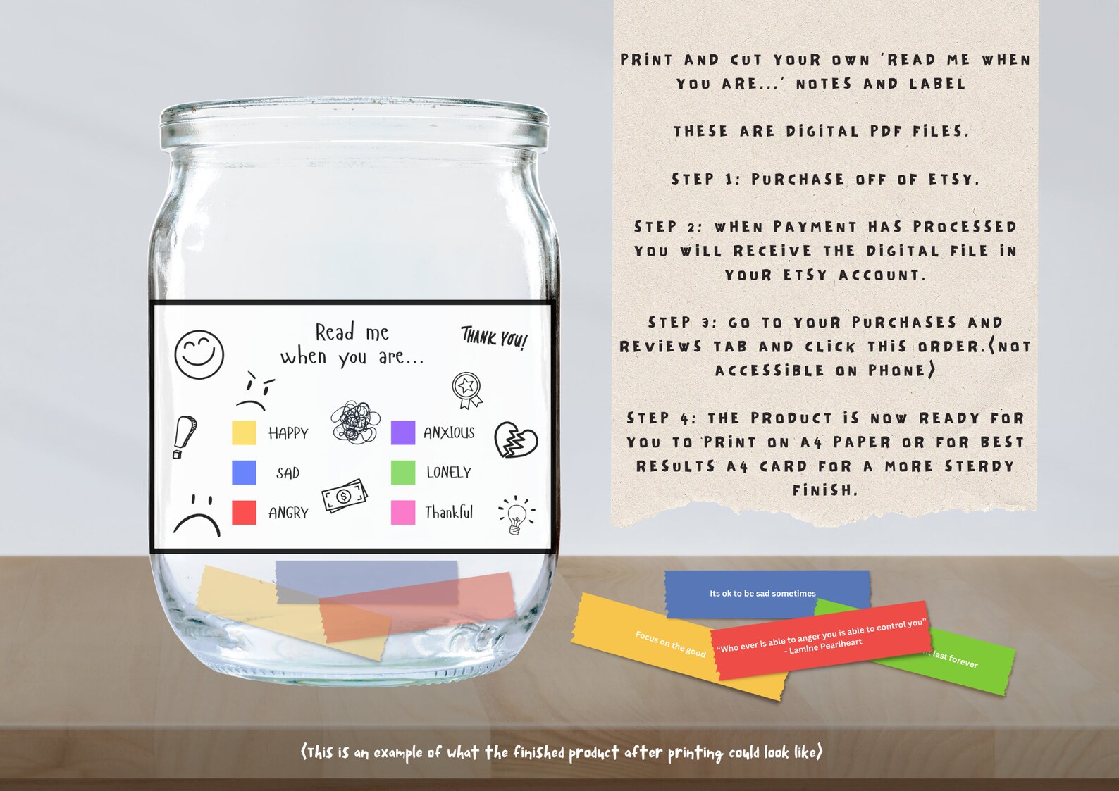 Read Me When You Are... Jar Printable Notes and Label. 48 Notes 8 for ...
