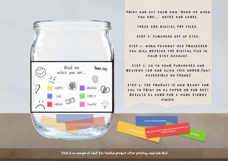 Read Me When You Are... Jar Printable Notes and Label. 48 Notes 8 for ...