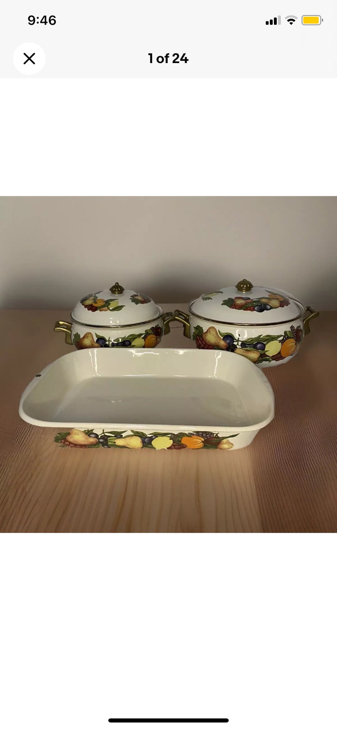 Beautiful Vintage Regency Club Enamelware Brass Serving Dishes ...