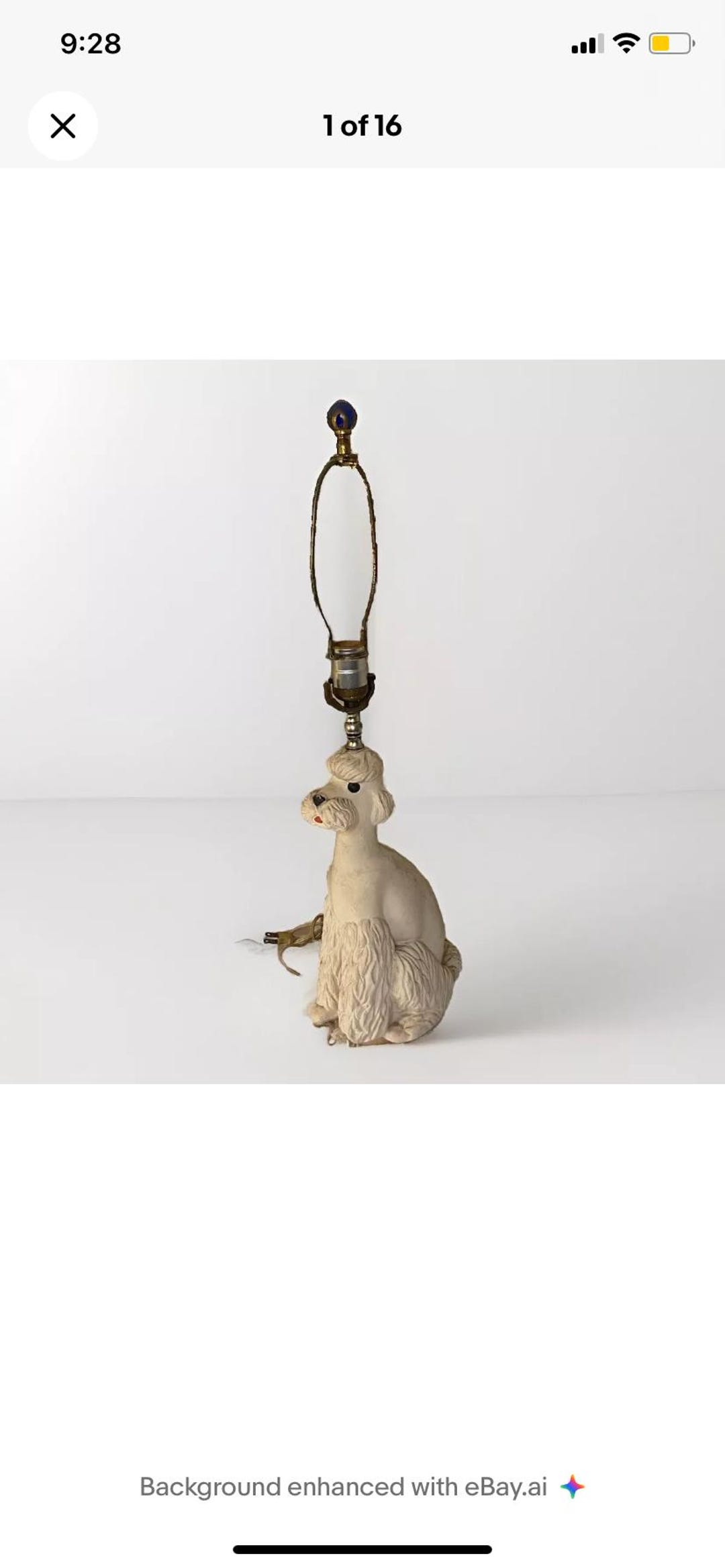 Vintage MCM Mid Century Modern Poodle Lamp Flare 1950’s Chalkware Dog ...