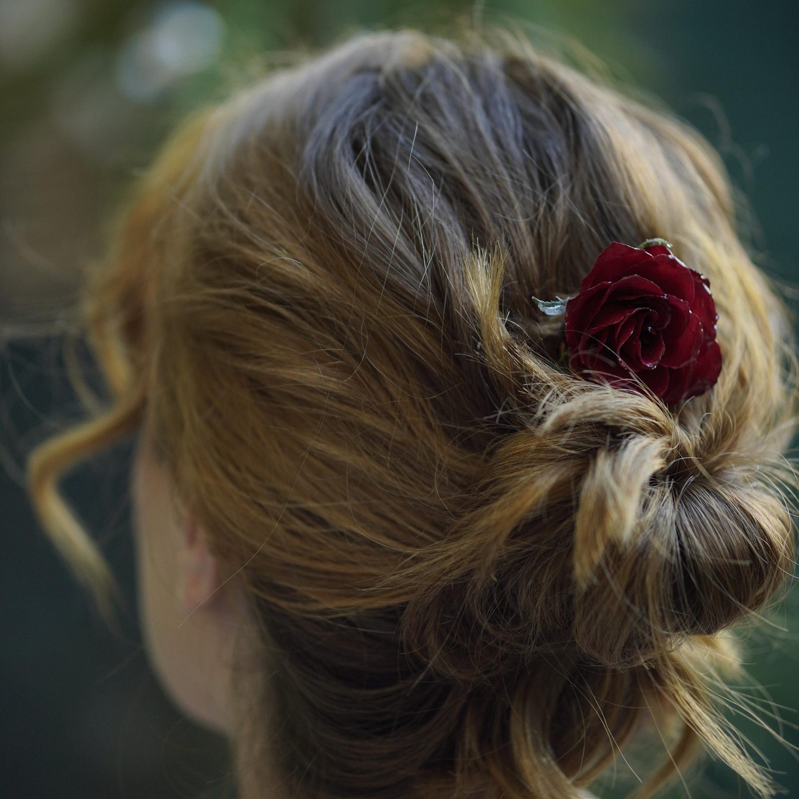 Real Red Rose Flower Hair Comb, Handmade Rose Hair Accessory, Gold and ...