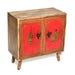 Rustic Red Colored Night Stand, Chinese Charm Handpainted Sidetable ...
