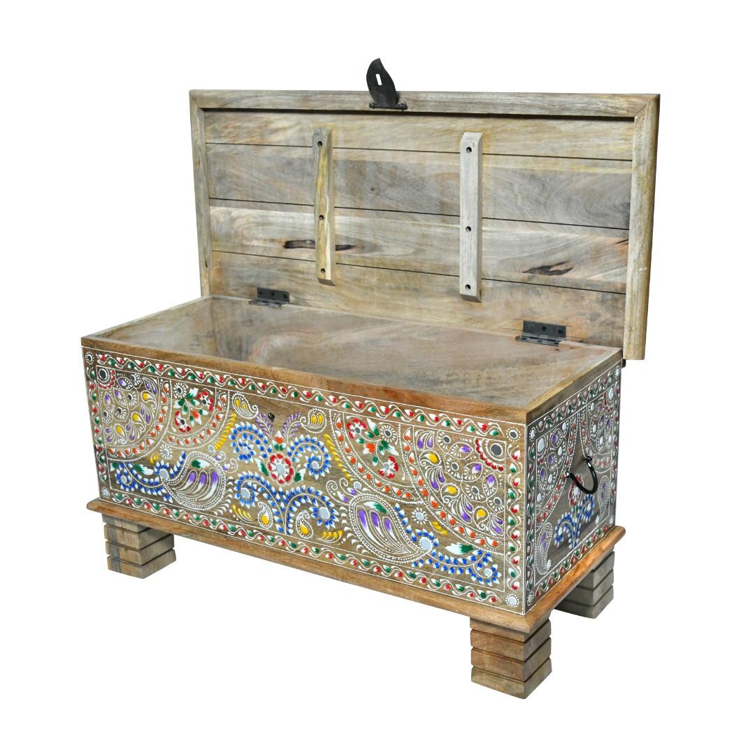 Vintageinspired Wooden Chest With Timeless Appeal, Ornate Decorative ...
