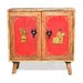 Rustic Red Colored Night Stand, Chinese Charm Handpainted Sidetable ...
