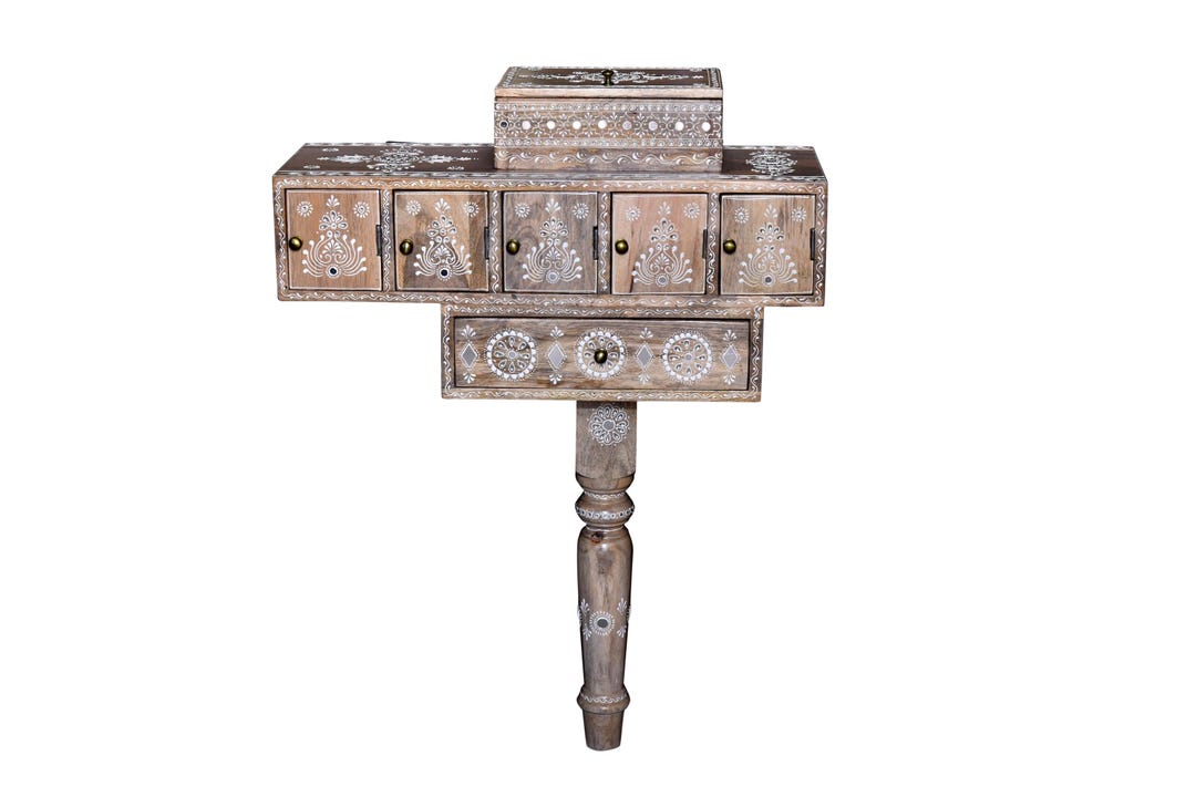 Handcrafted Wooden Wall-mounted Console, Vintage Inspired Wooden ...