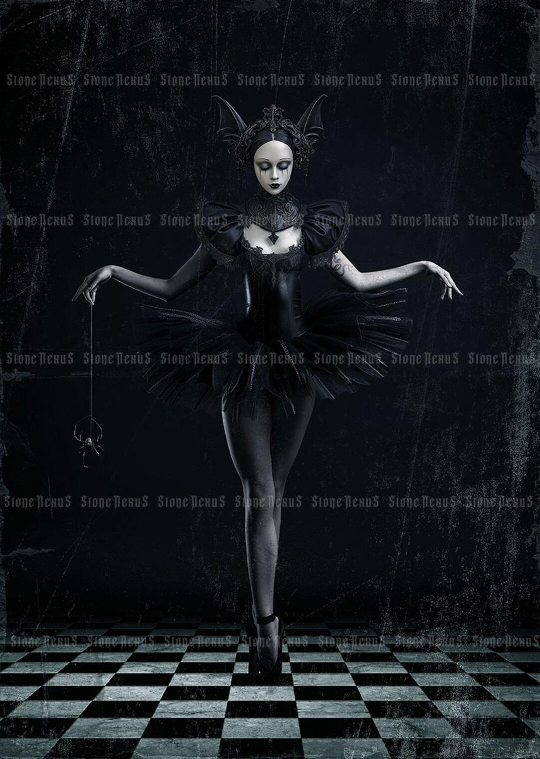 Black Swan Art Print, Dark Goth Girl Ballet Dancer, Dark Academia, Dark ...