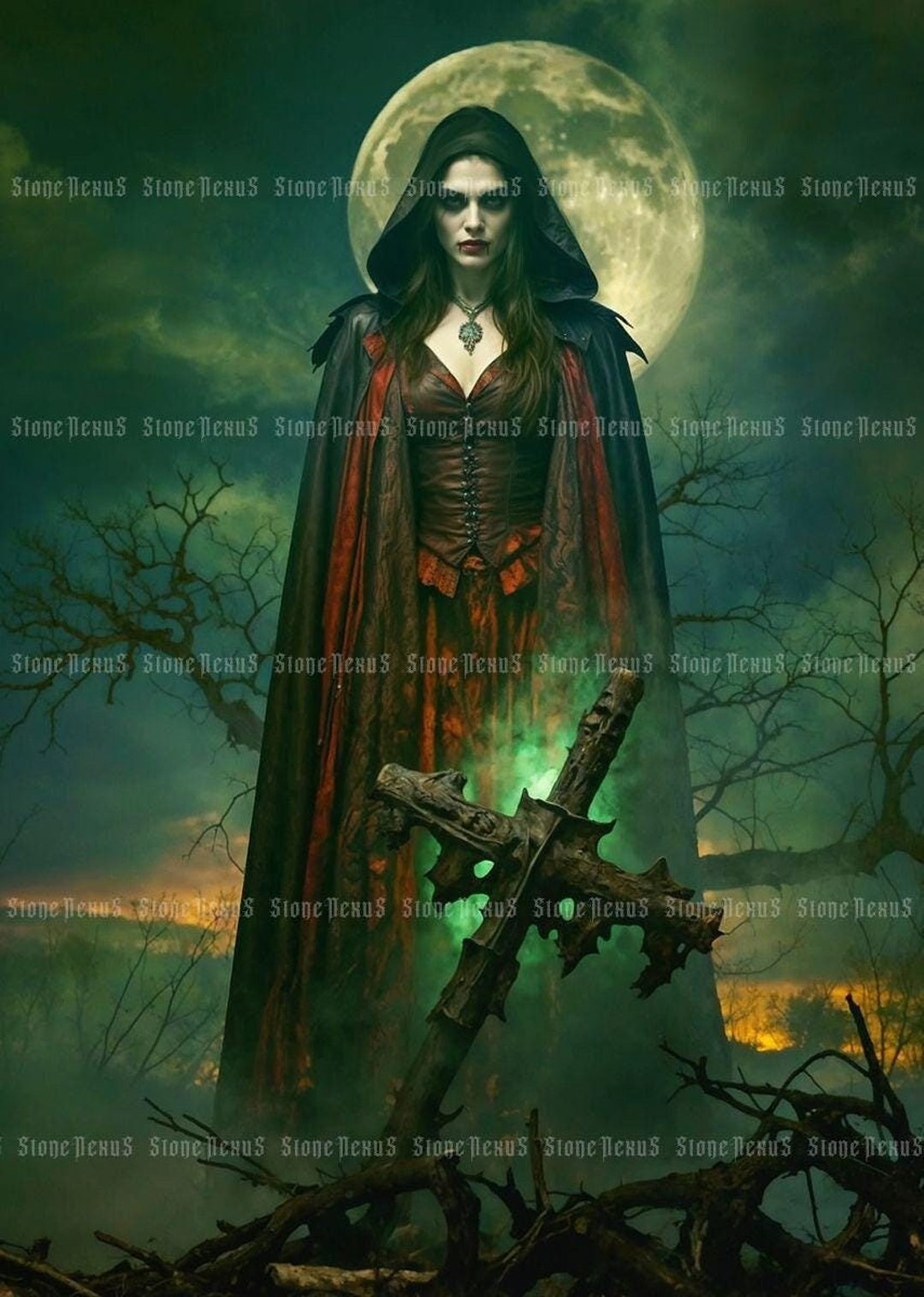 Vampire Moon III Art Print, Dark Gothic Baroque Horror Art Print, Dark ...