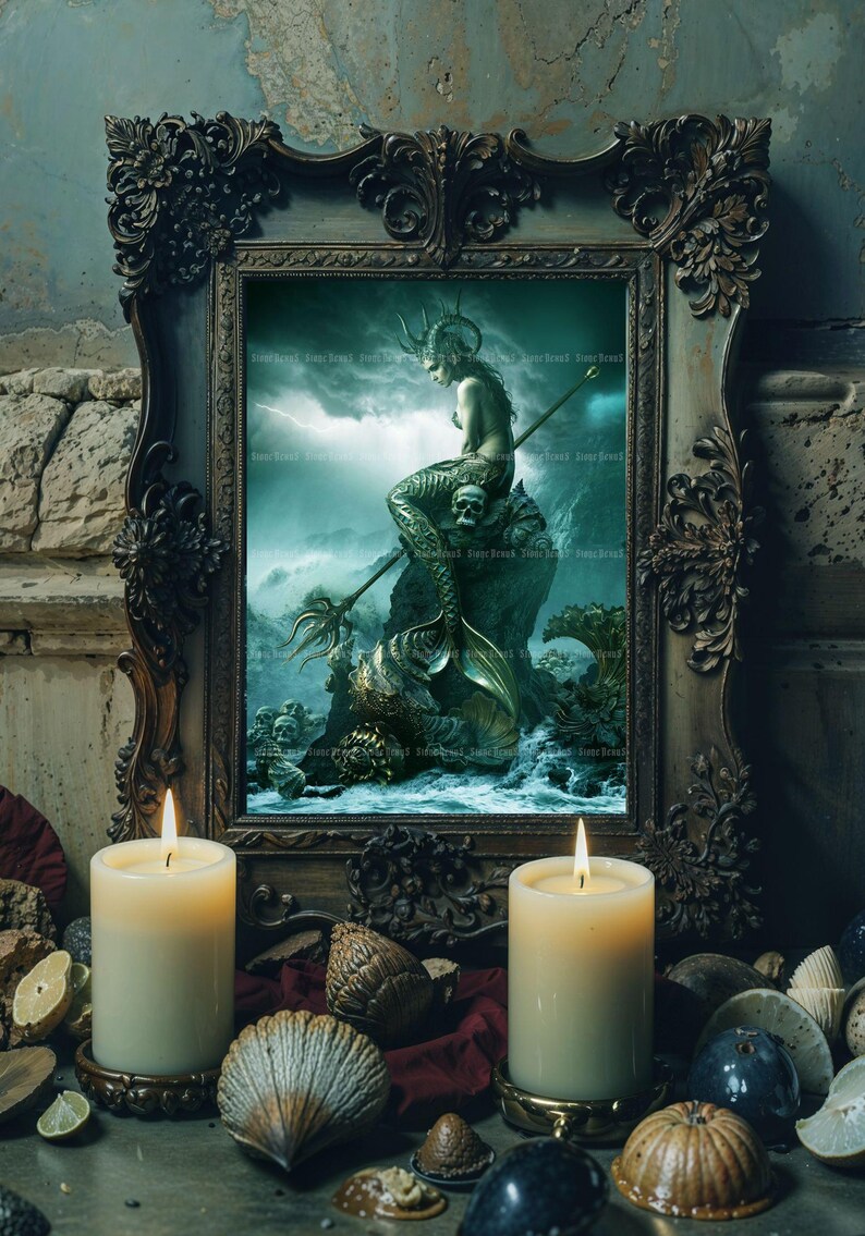 Dark Siren Giclée Print | Gothic Coastal Terror Art, Fantasy Decor ...