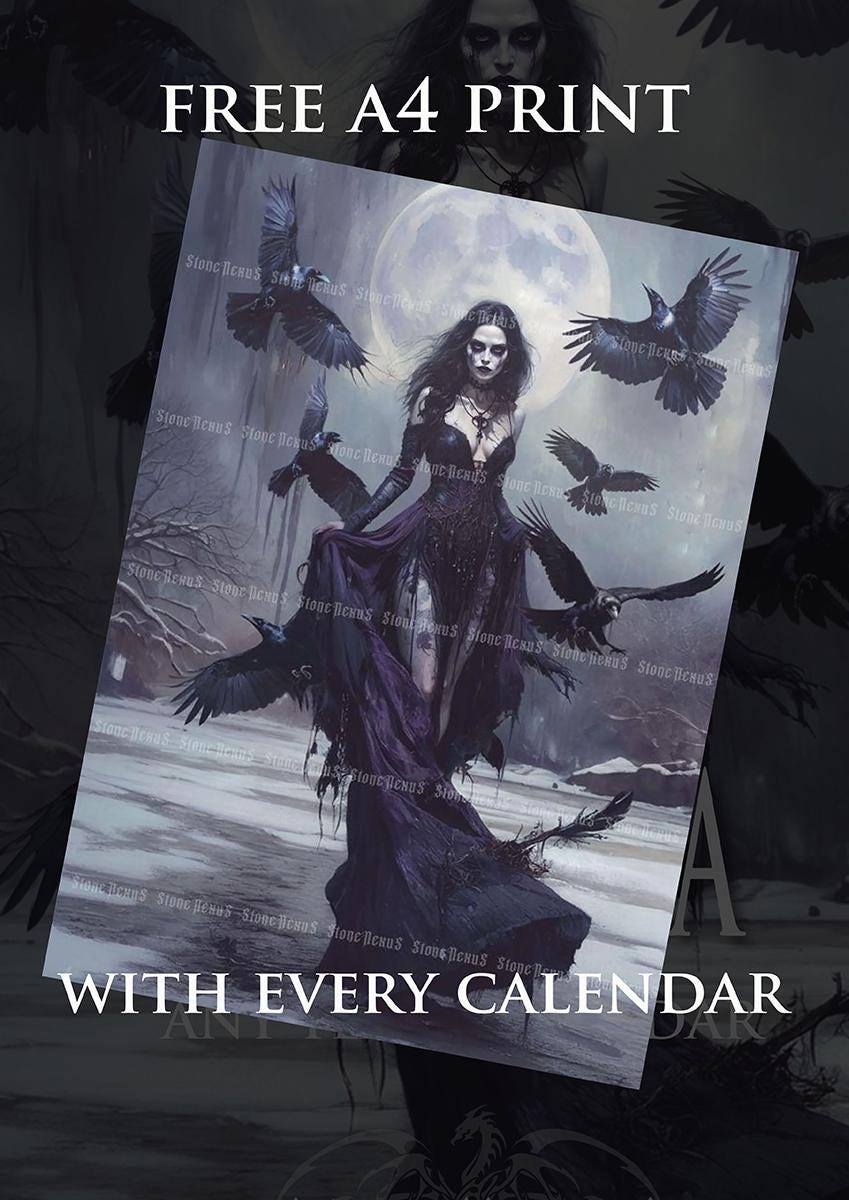 Gothica II Any Year Calendar - Etsy