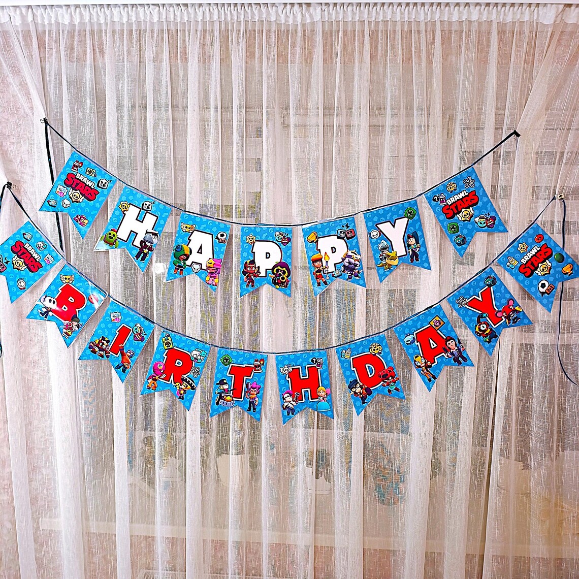 Banner Brawl. Banner Happy Birthday. Stars Banner. - Etsy