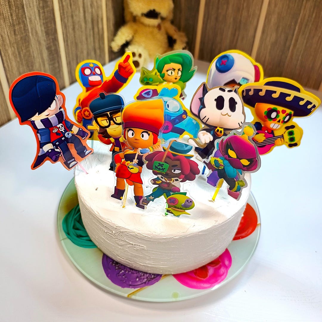 Cupcake Toppers Brawl Stars. Topper for Cake. 1 Set of 3 -10-15-20 ...